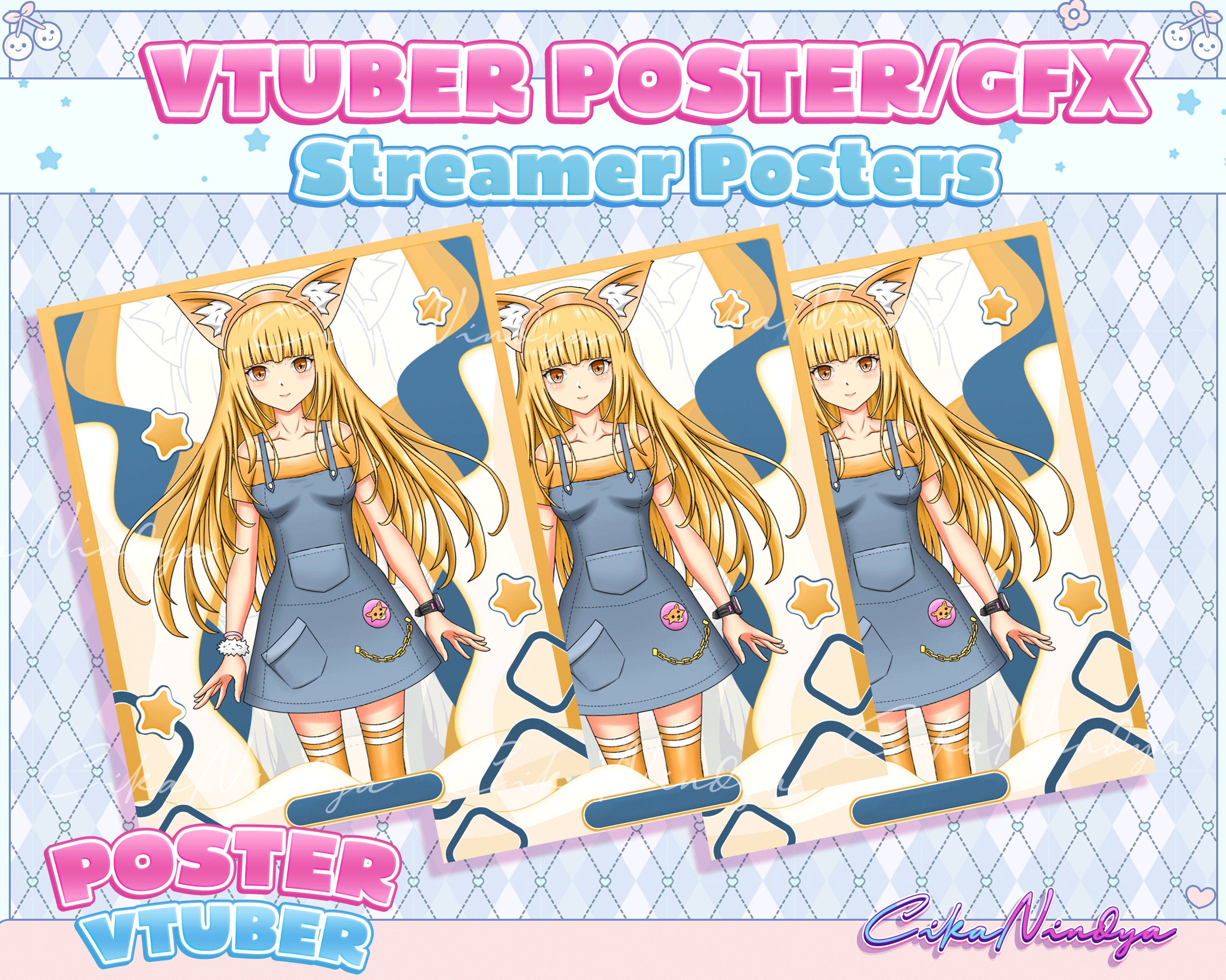 Vtuber Poster for Streamer's Social Media Vtuber Poster - Etsy