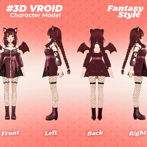 Anime Dream Expressive 3D Vroid Model Mikha With Red Dress and Ribbon ...