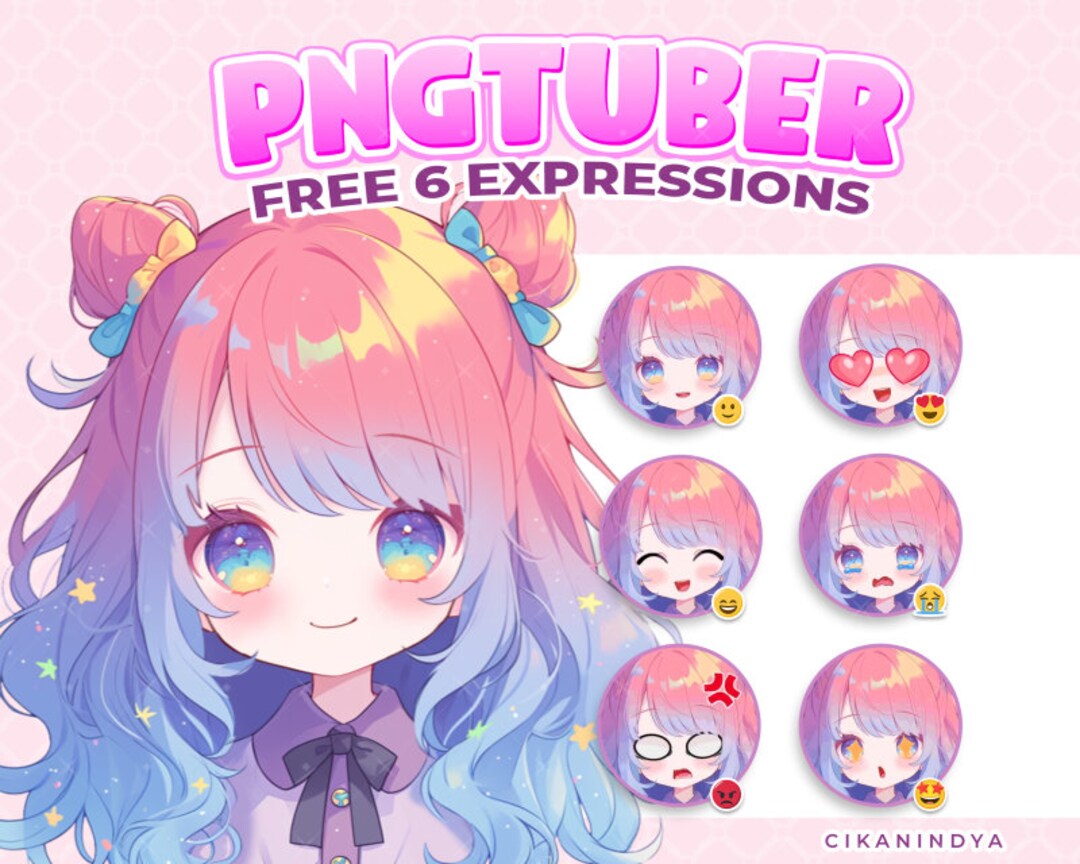 Galaxy Glare PNG Tuber Avatar: 6 Poses, Cartoon Vtuber - Etsy