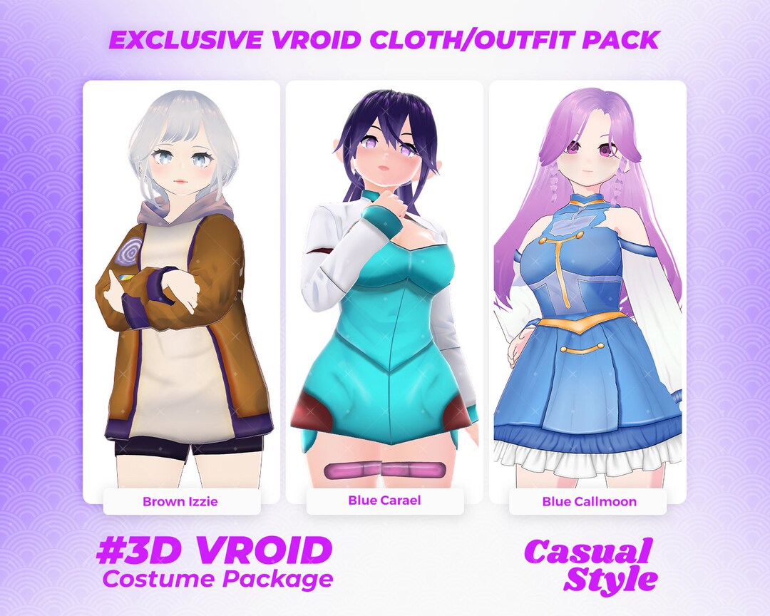 Vroid Clothing Pack, Costume, Streaming Apparel, Kawaii Clothes, Casual ...