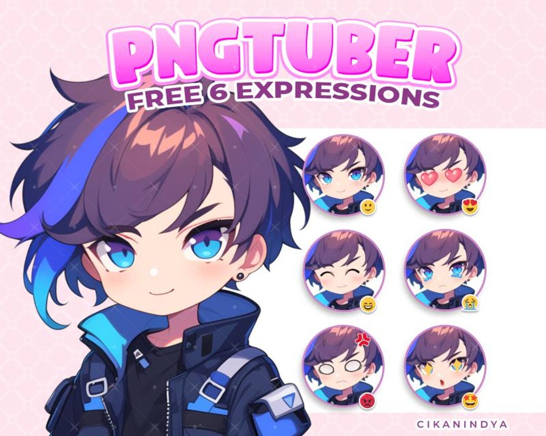 Custom-like Pngtuber Model Cyberpunk Chibi Male Character - Etsy