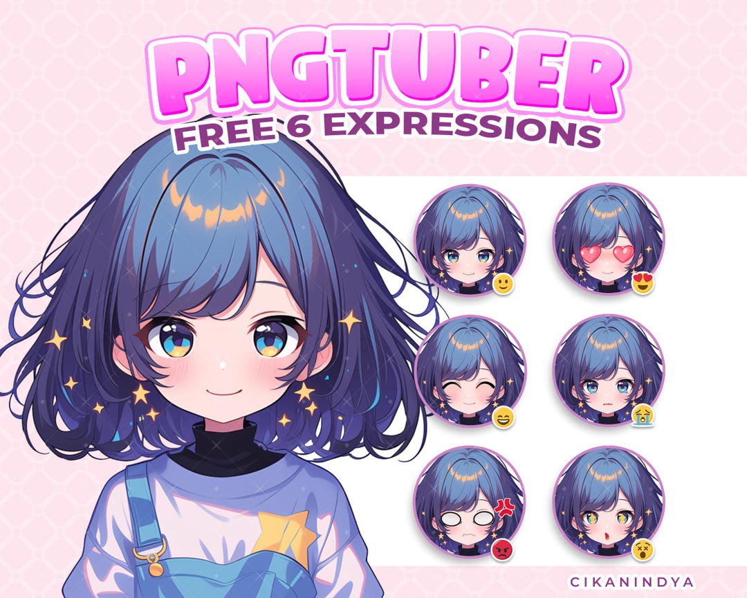 PNG Tuber Energetic PNG Tuber Character Get 6 Poses Cute Character ...