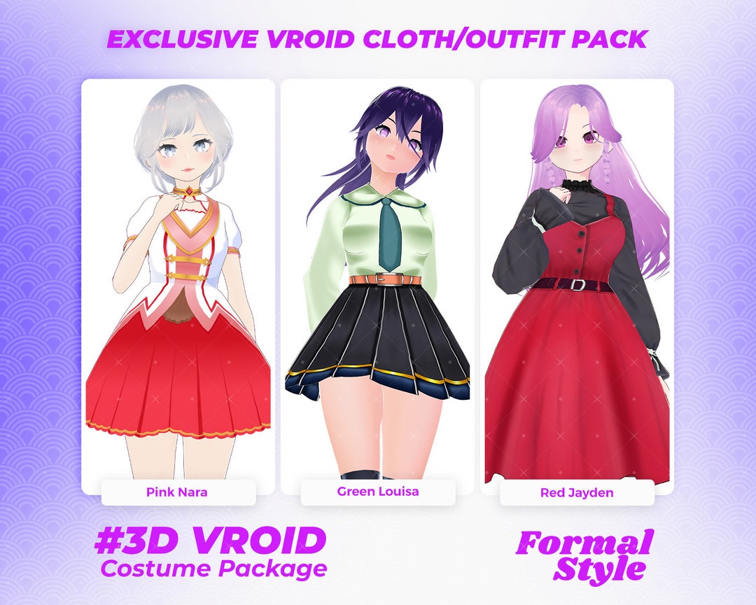 Captivating Formal Outfits for Vroid Streamers Vroid Clothing Pack ...