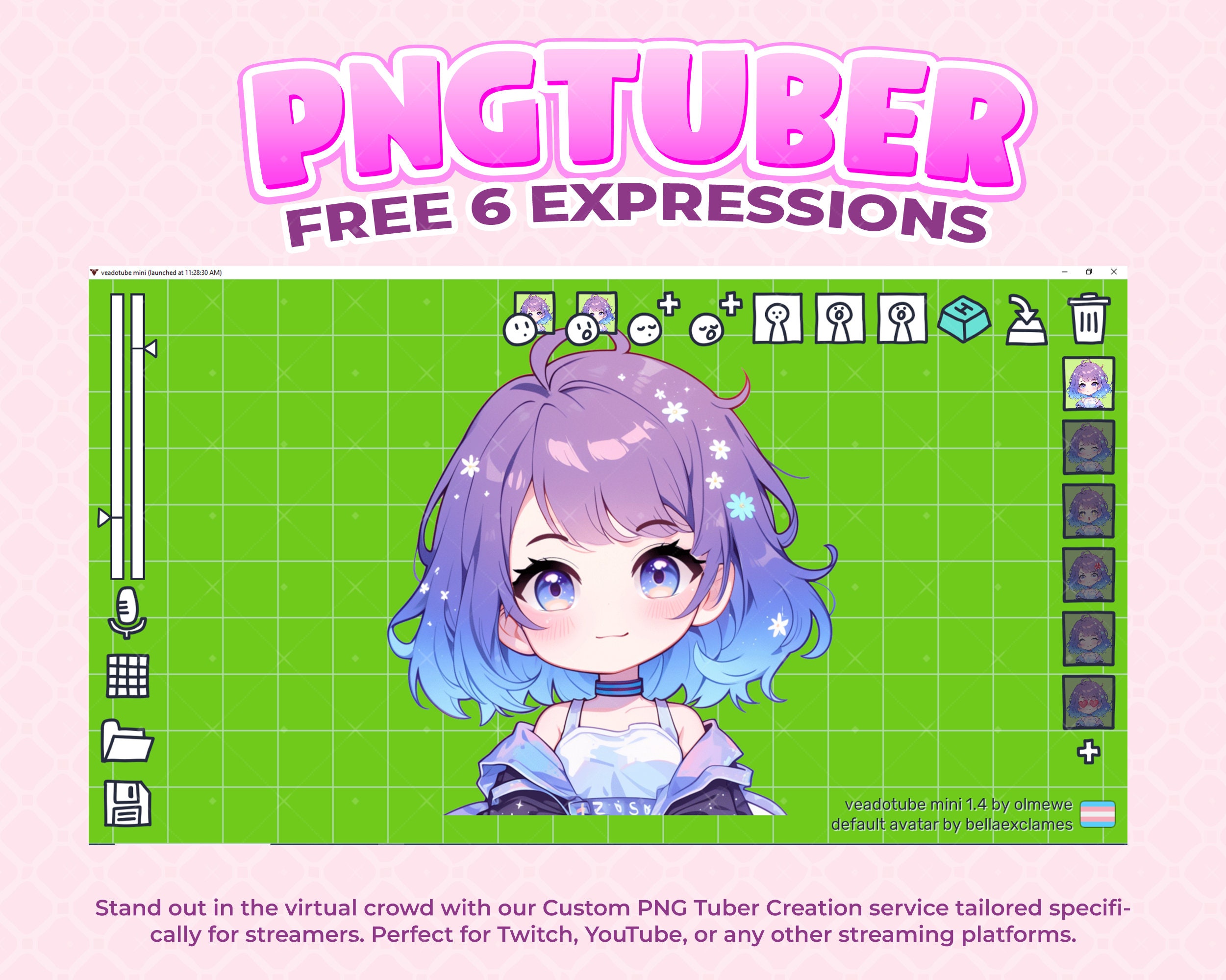 Snowy Hair PNG Tuber Girl: 12 Pose Vtuber Avatar (digital Streaming) - Etsy