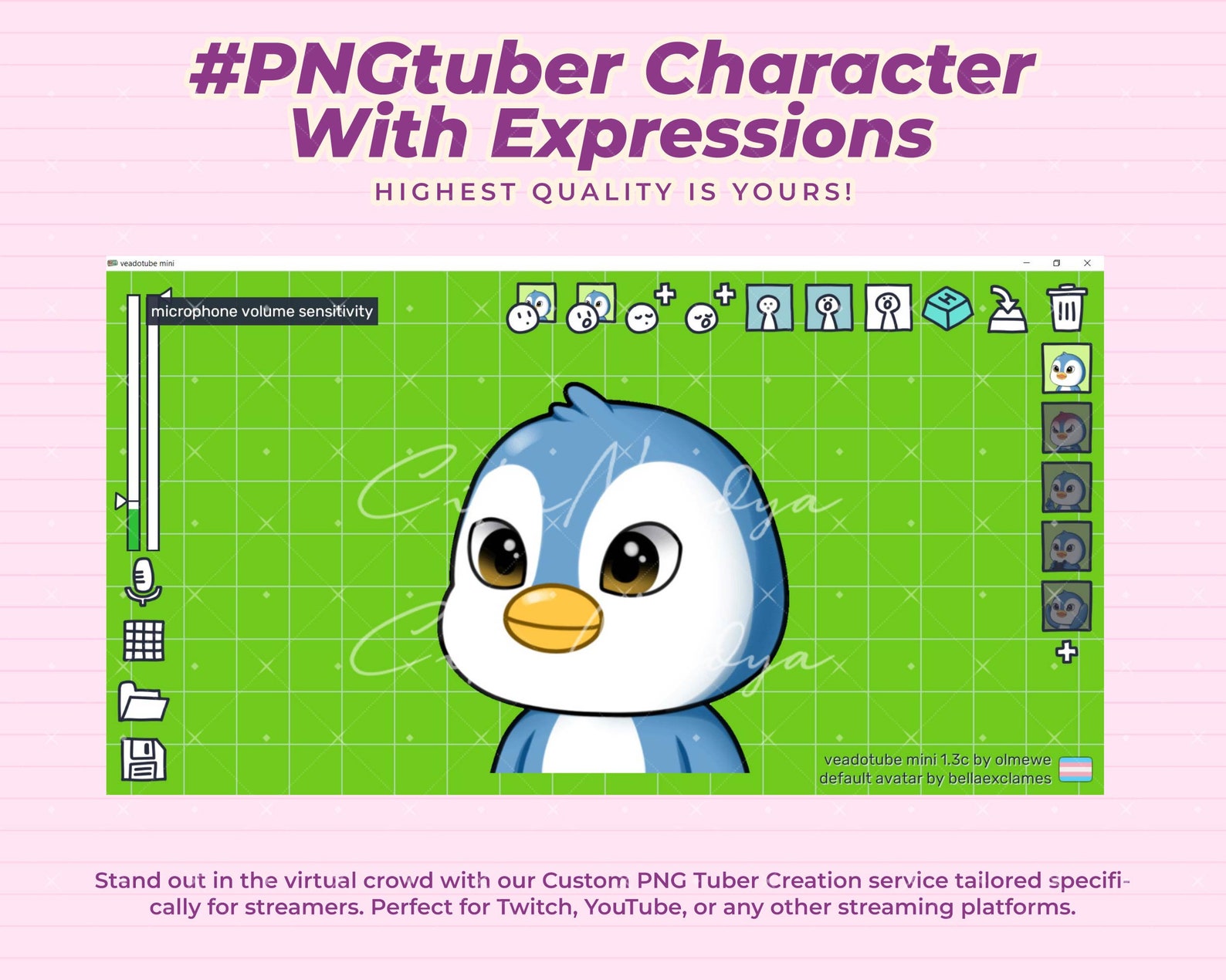PNG Tuber Png Tuber Avatar Pngtuber Model Pngtuber Premade - Etsy