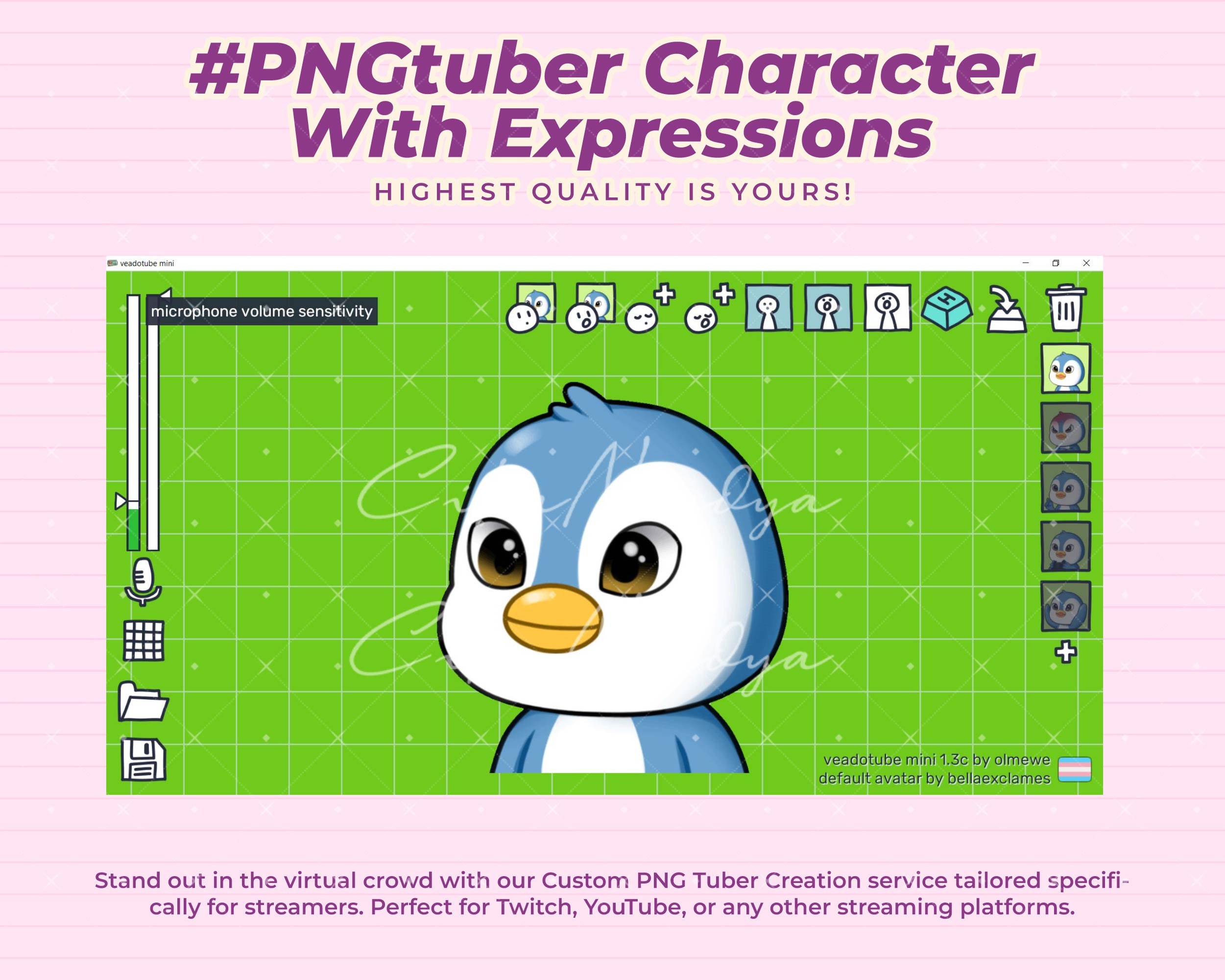 PNG Tuber Png Tuber Avatar Pngtuber Model Pngtuber Premade - Etsy