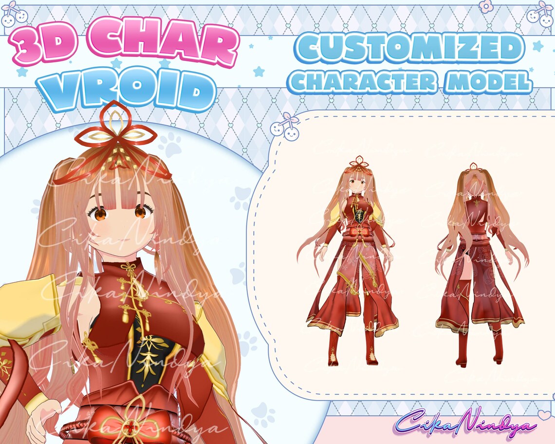 3D Vroid Character Vtuber Model Free 3d Model Vtuber Model - Etsy