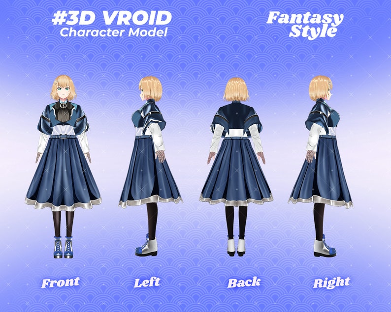 3D Vroid Vtuber Model: Anime Knight Dress, Stream-ready (.VRM File ...