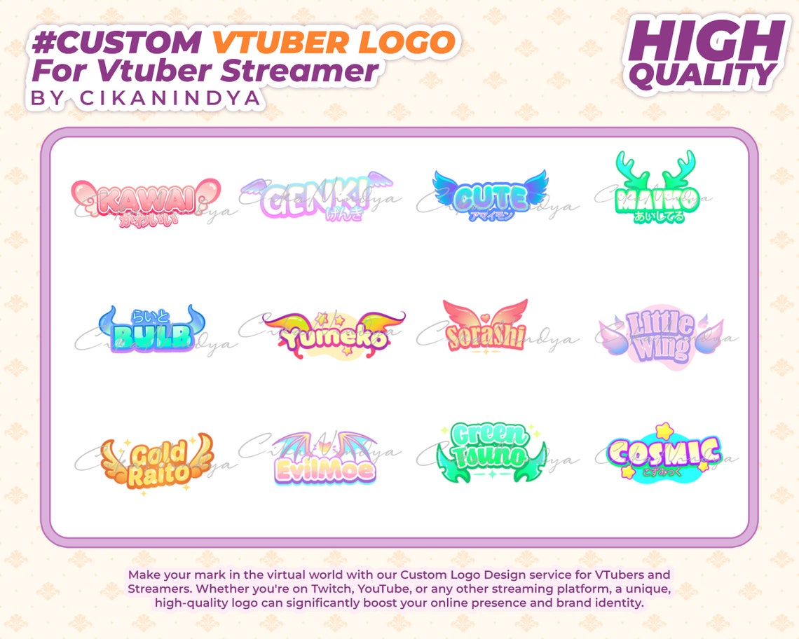 Personalized Chibi Vtuber Logo Design Chibi Logo Design - Etsy