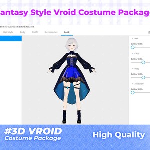 Enchanted Ensemble 3-in-1 Fantasy Girl Outfit Pack for Vroid - 3D Vroid ...