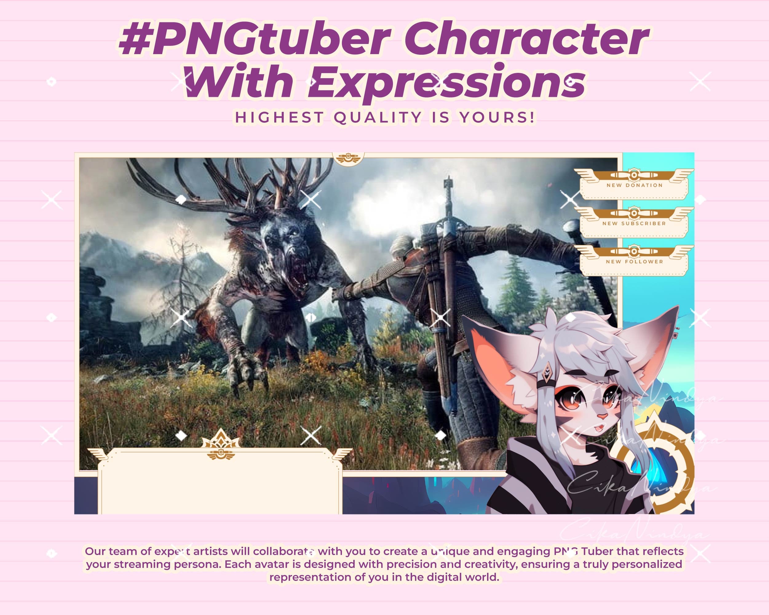 Wild Spirit Streamer Wolf PNG Tuber Avatar for Bold Broadcasters PNG ...