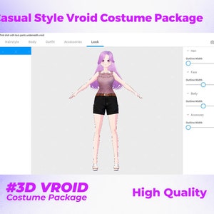 Casual Japan Style Vroid Outfit Set - Vroid Clothing Pack, Tokyo ...