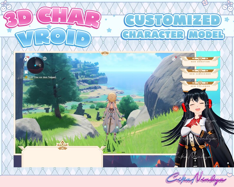 3D Vroid Character 3d Model Vtuber Model Free Vtuber Model - Etsy