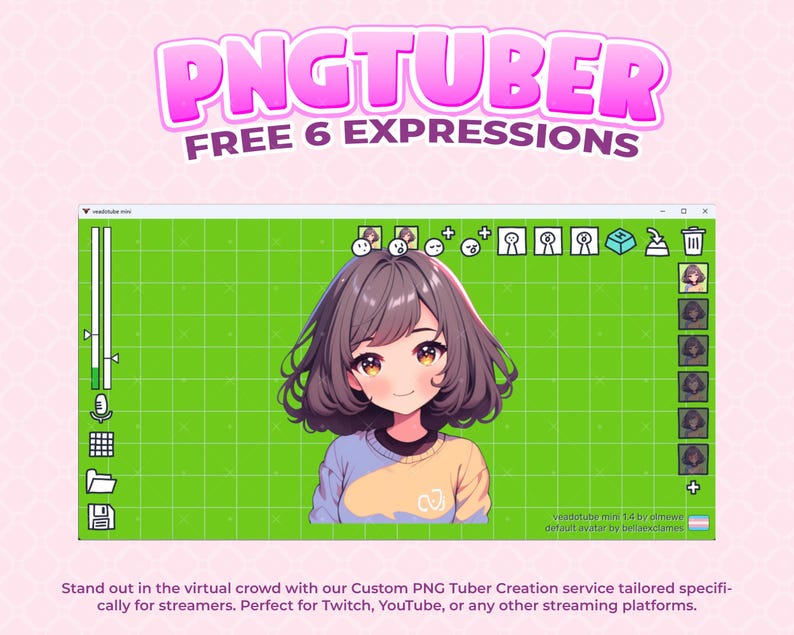 Premade Pngtuber – Stylish Chibi Model With Unique Eye Colors - Etsy