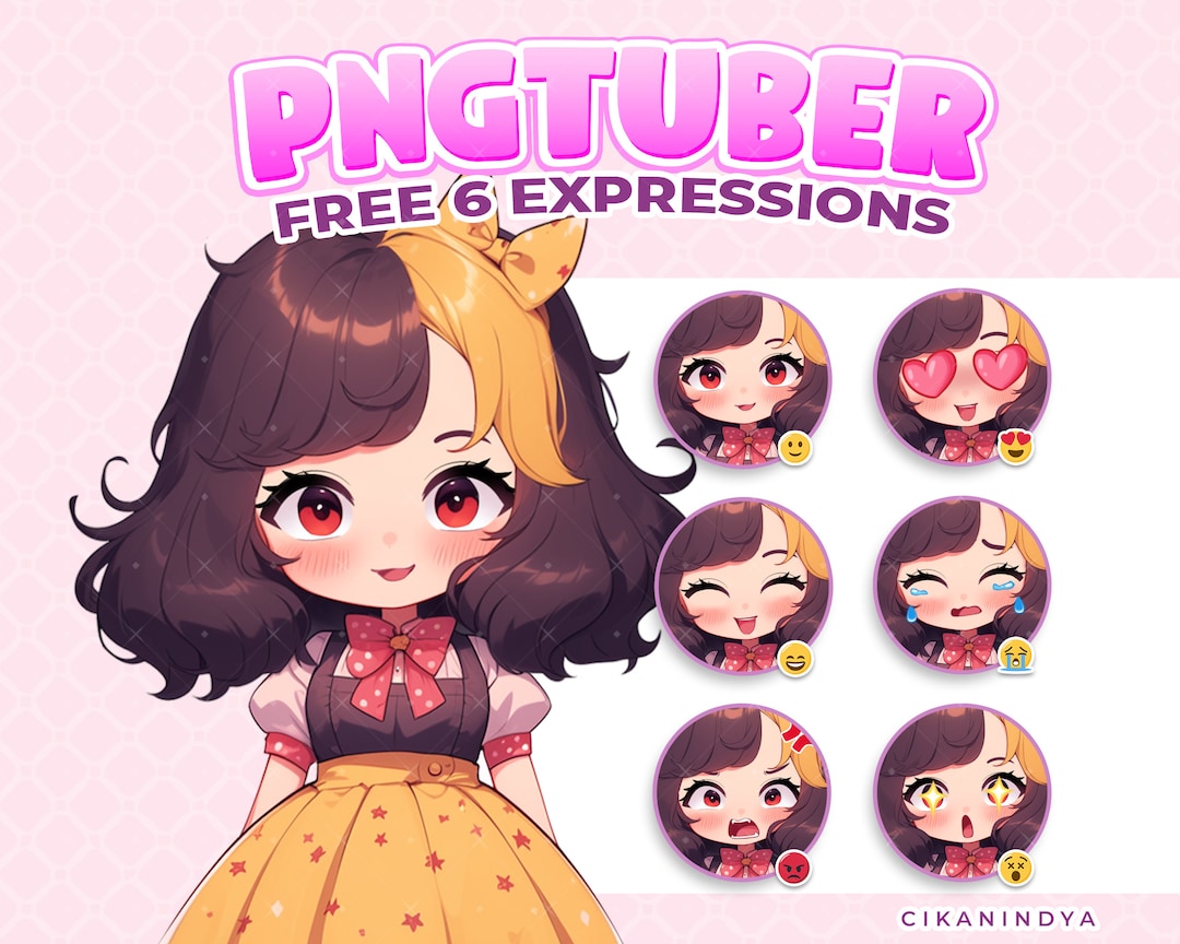 Pngtuber | Doll Character PNG Tuber for Gaming Streams | Get 6 Pose ...