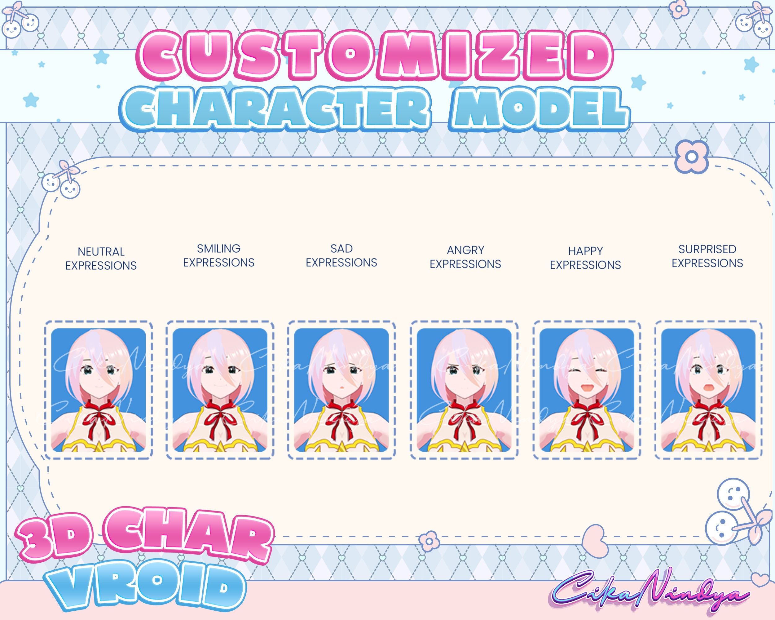 3D Vroid Character Vroid 3D 3d Model Commission Vroid - Etsy Canada