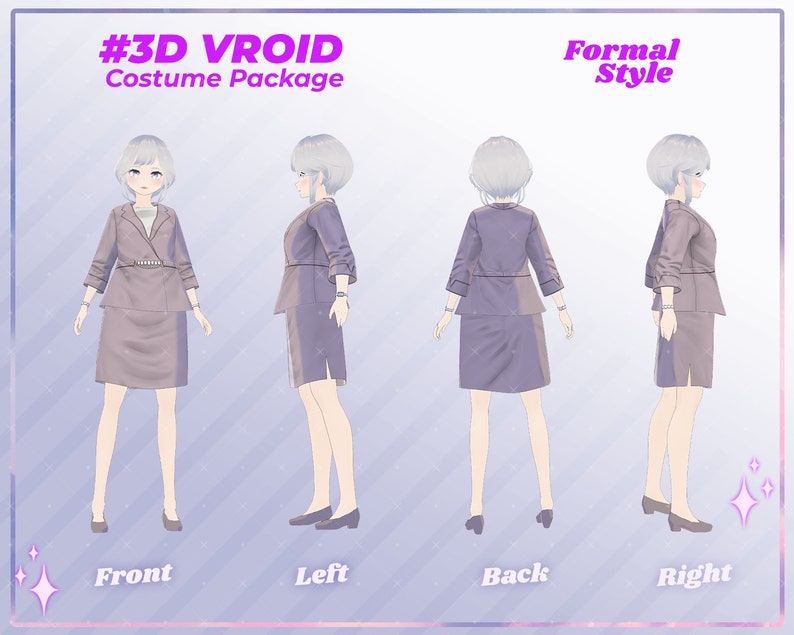 Vroid Clothing Pack Clothes Doll Clothes 3d Vroid Formal - Etsy