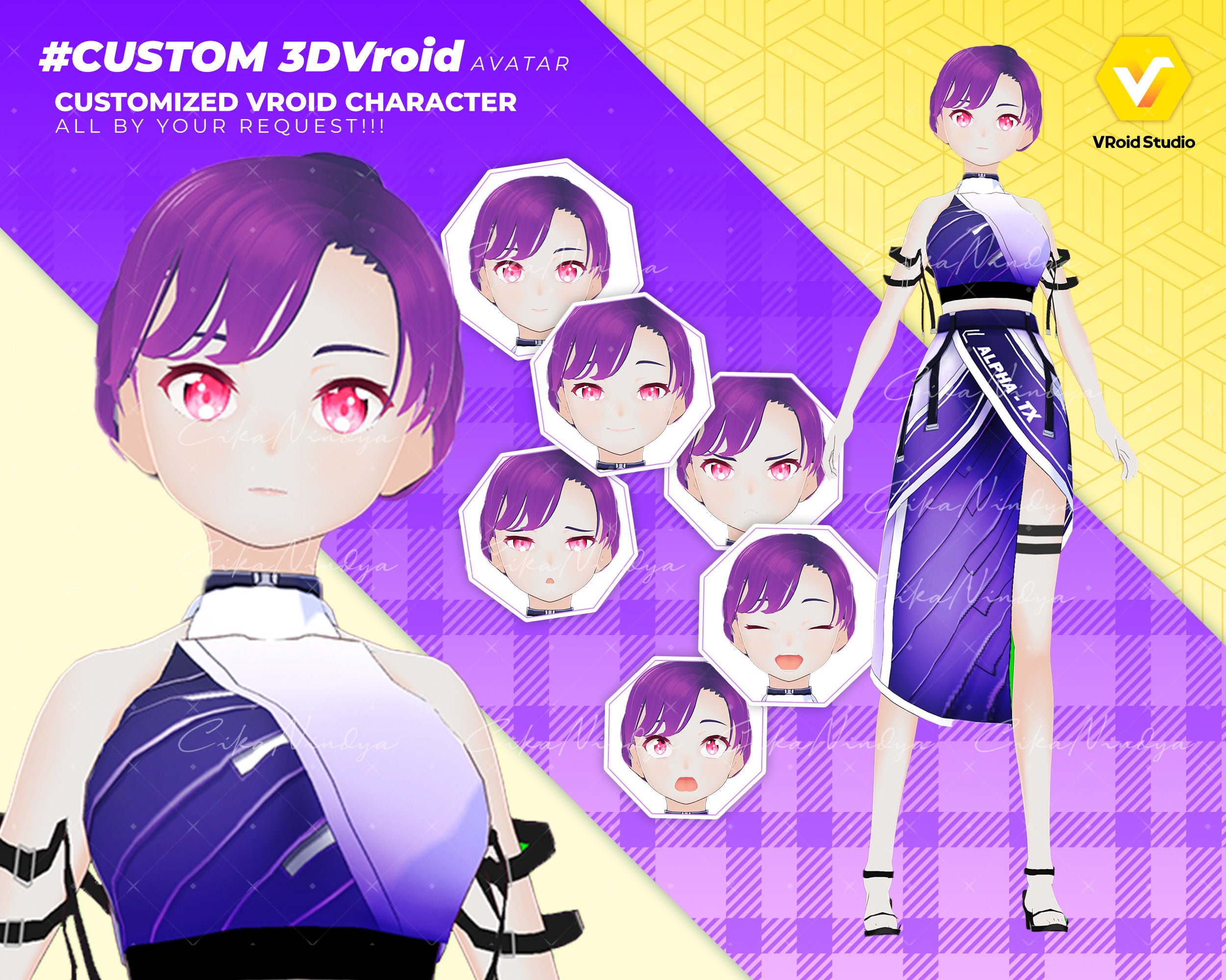 Custom 3D Vroid Character Design for Dazzling Vtuber Streaming ...