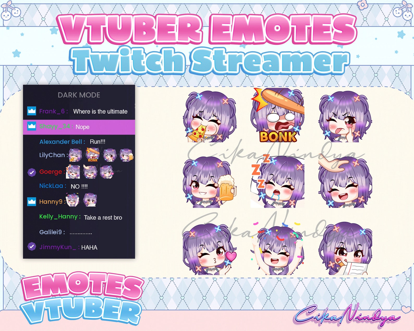 Vtuber Emote Emote Commission Anime Emote Emote - Etsy
