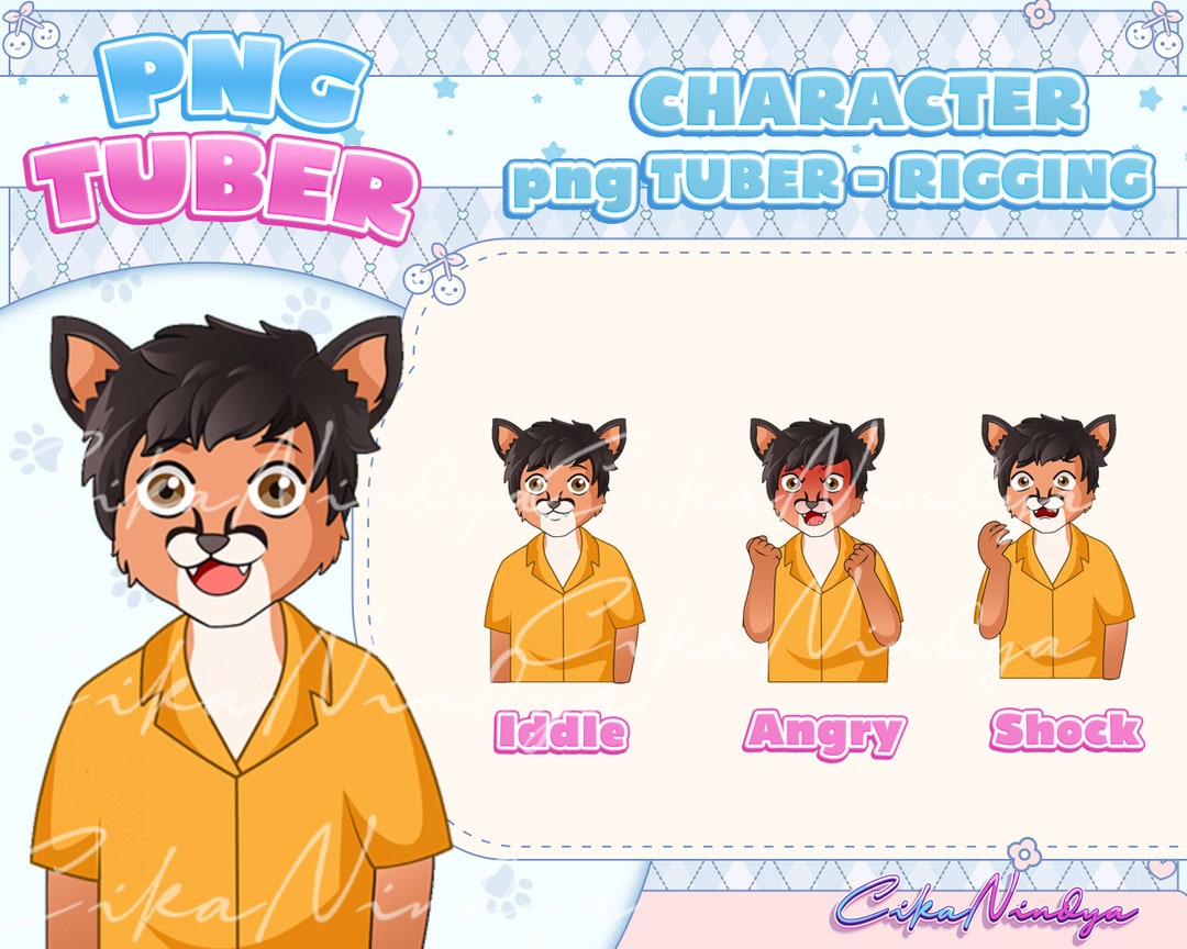 Colorful PNG Tuber Wolf Furry Male for Vtuber Streamers Png - Etsy