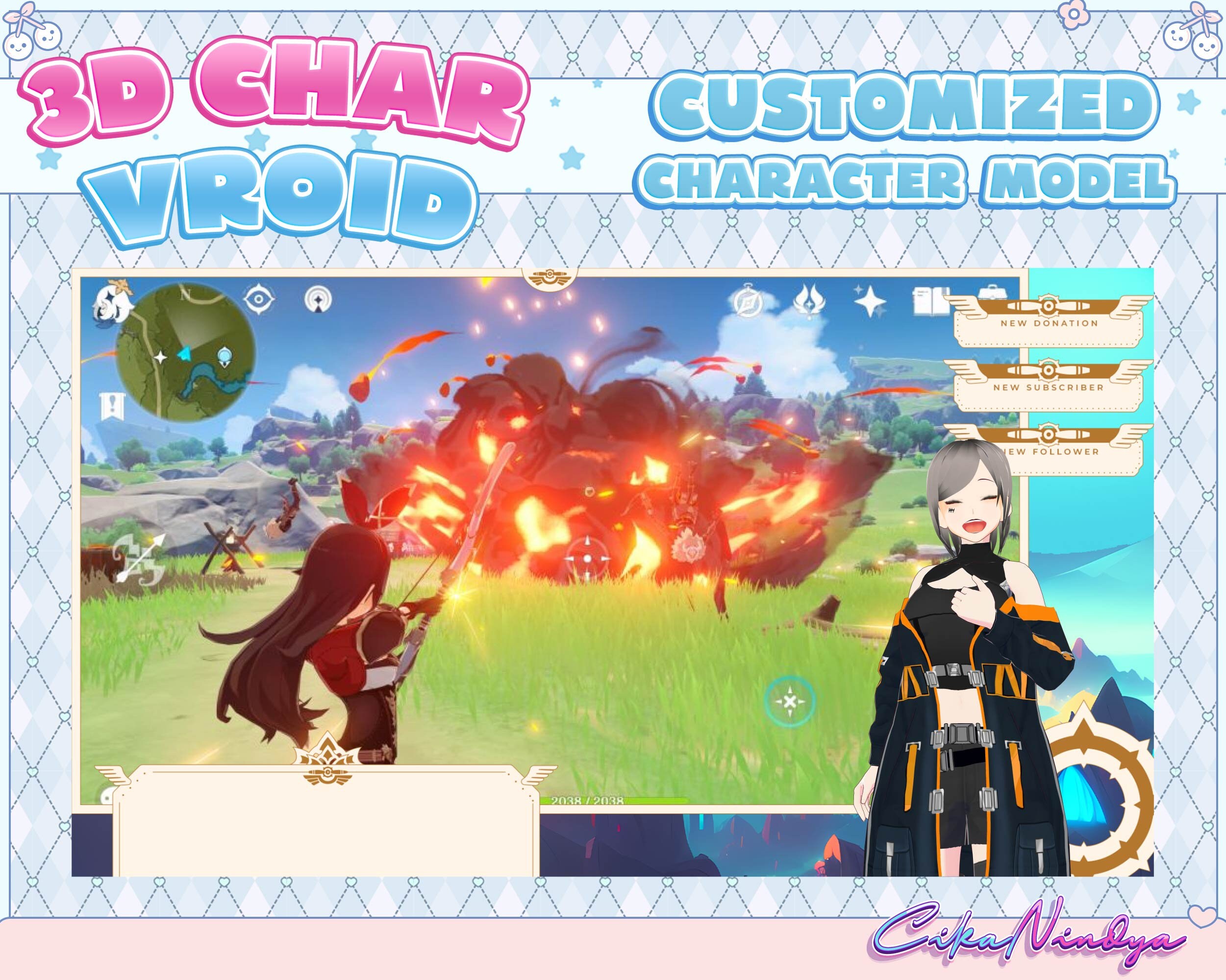 3D Vroid Character 3D Vroid 3d Model Commission Vtuber - Etsy