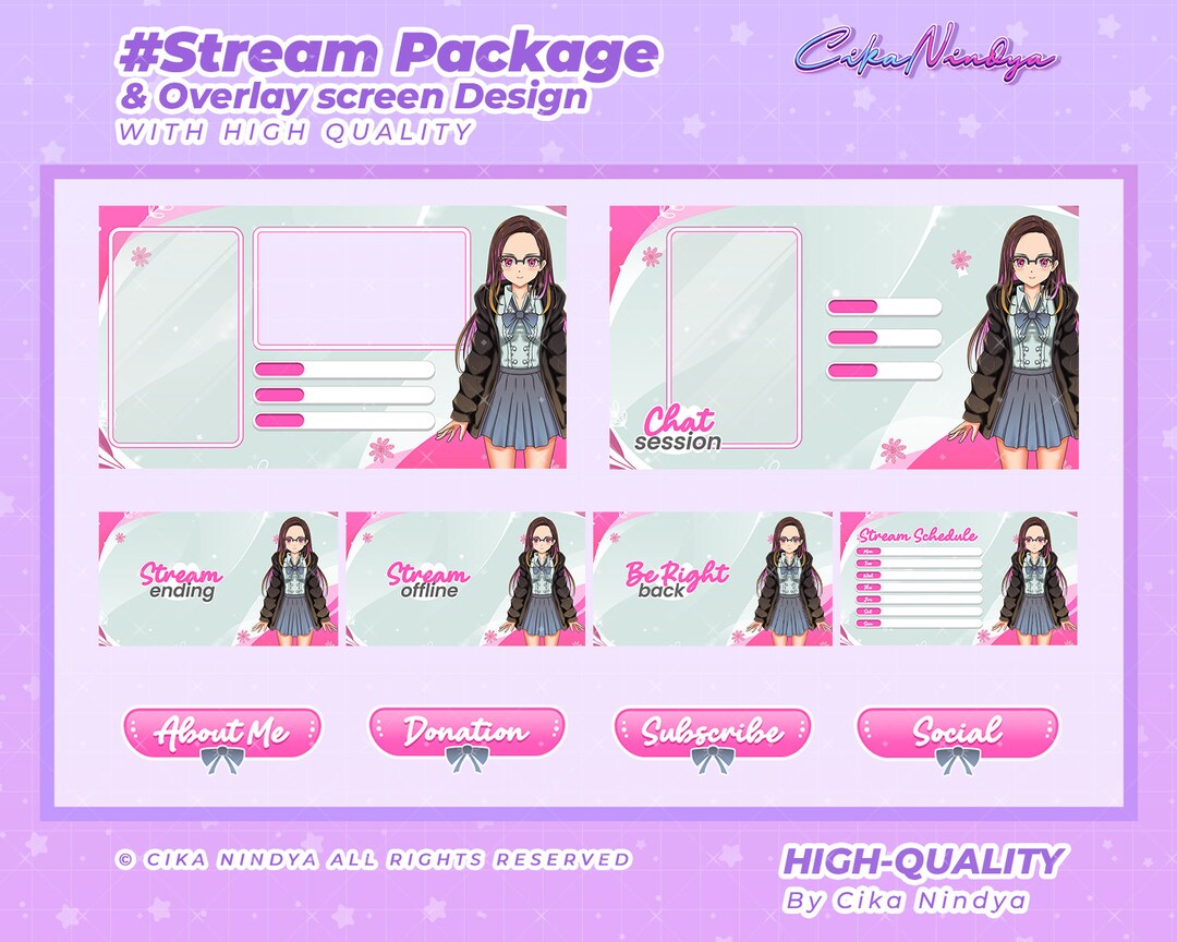 Pink Stream Overlay Package: Calming Vlogger Interface (PSD/PNG/JPG) - Etsy
