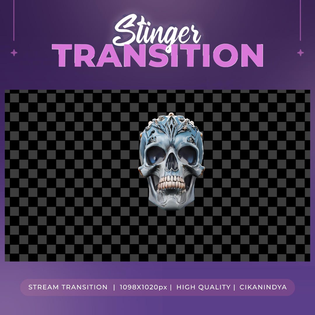 Mystic Frost Skull Stinger Transition: Animated Stream Overlay - Etsy