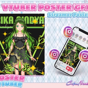 Artistic Vtuber Poster for Streamer's Social Media - Poster Frames ...