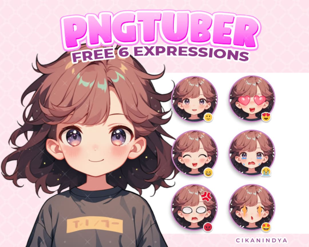 PNG Tuber Girl Avatar: 12 Poses, Premade Vtuber Model - Etsy