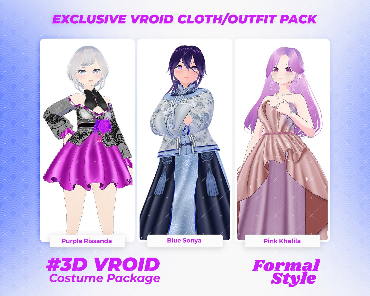 Vroid Clothing Pack, Vroid Outfit, Cosplay Costume, Vroid Assets ...