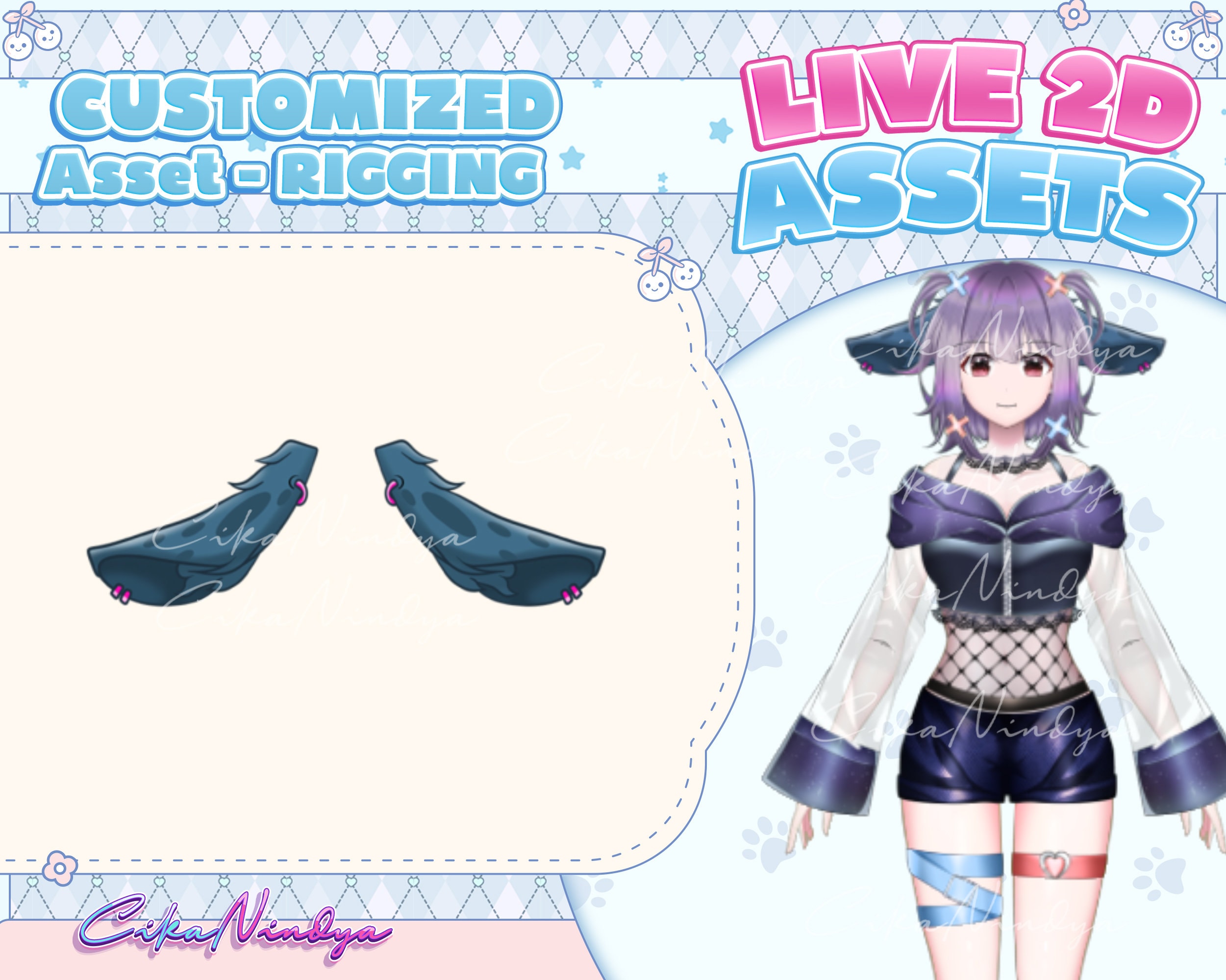Dynamic Assets Live2d Ears Collection for Immersive Vtuber - Etsy