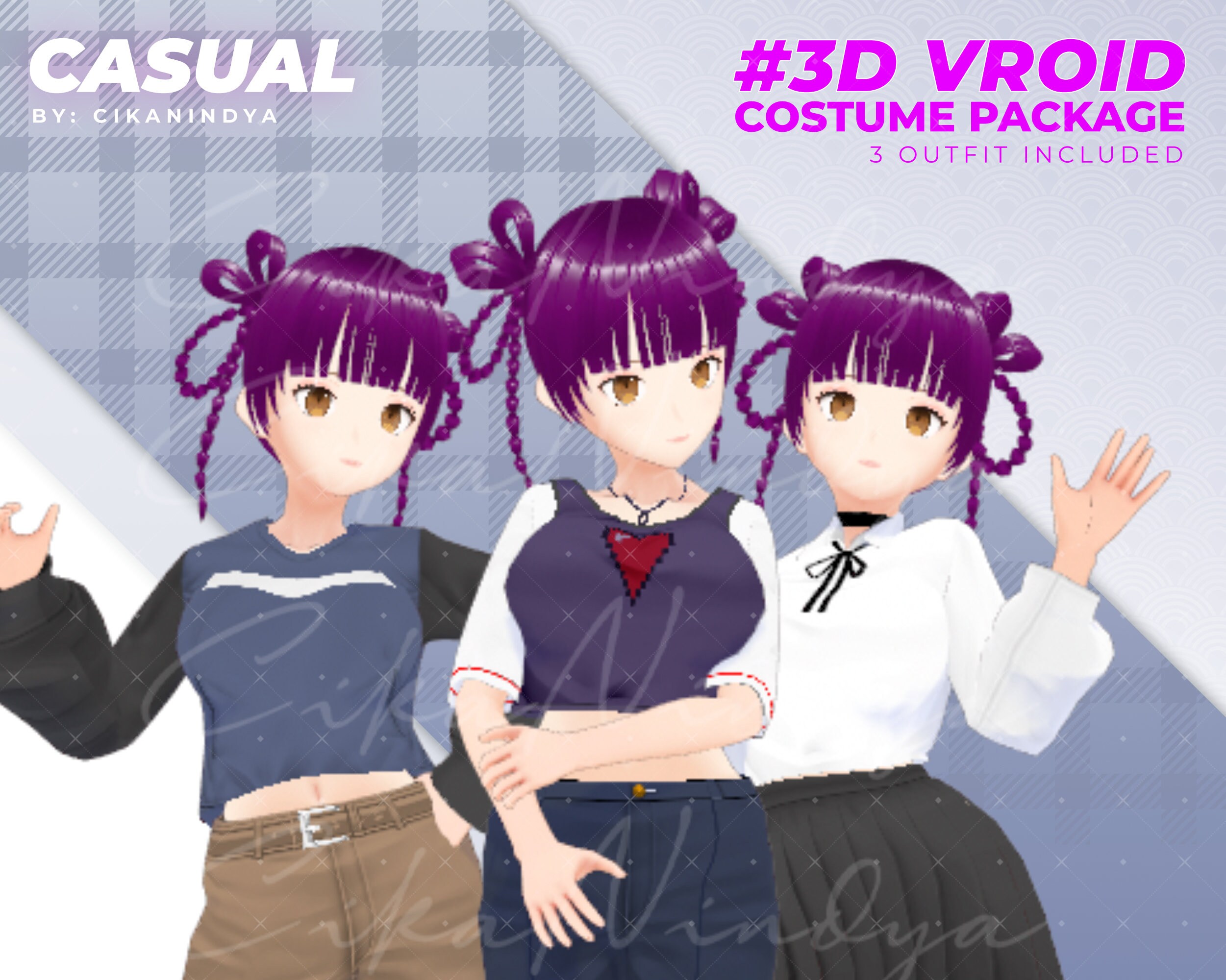 Vroid Clothing Pack Vroid Outfit Cosplay Costume Vroid - Etsy