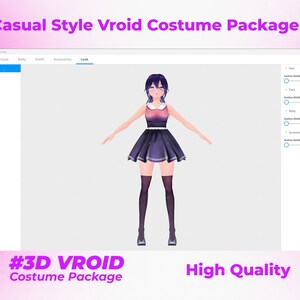 Modern Casual Theme Vroid Clothes for 3D Vroid Models Vroid Outfits, 3D Model Wardrobe, Vroid ...