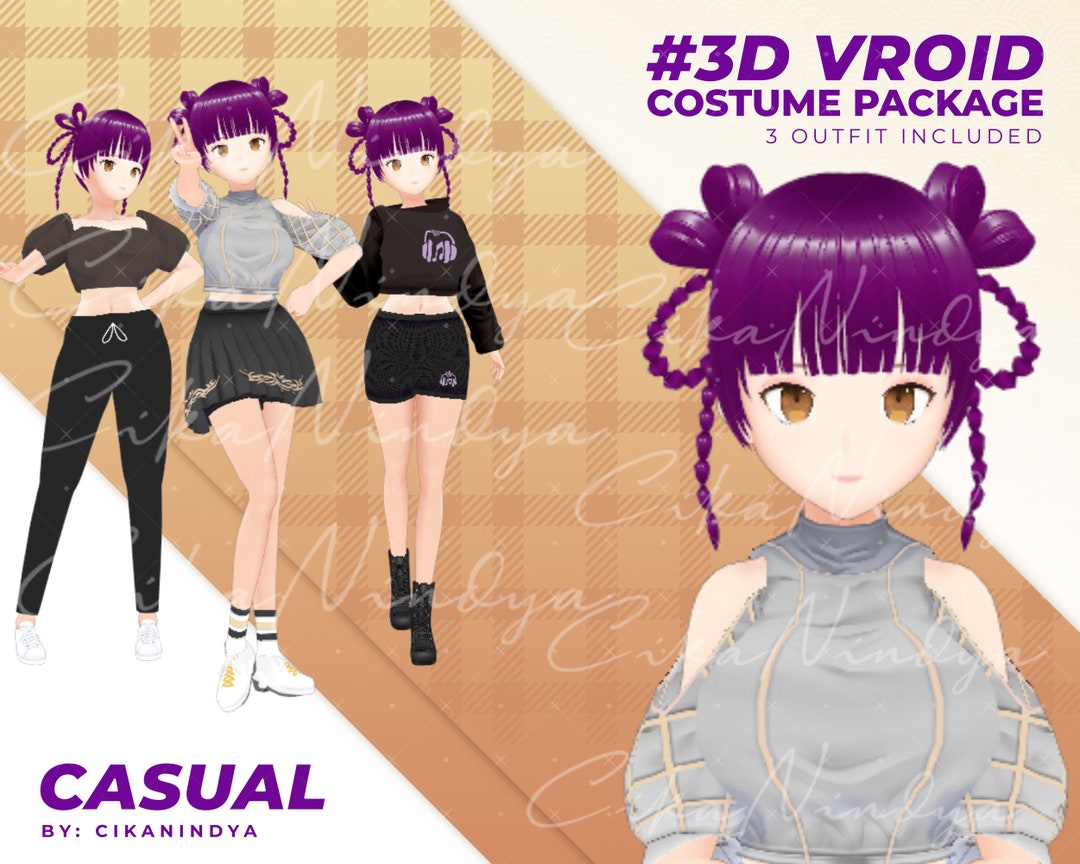 Complete Your Vroid Look With 3-in-1 Casual Outfits Vroid - Etsy