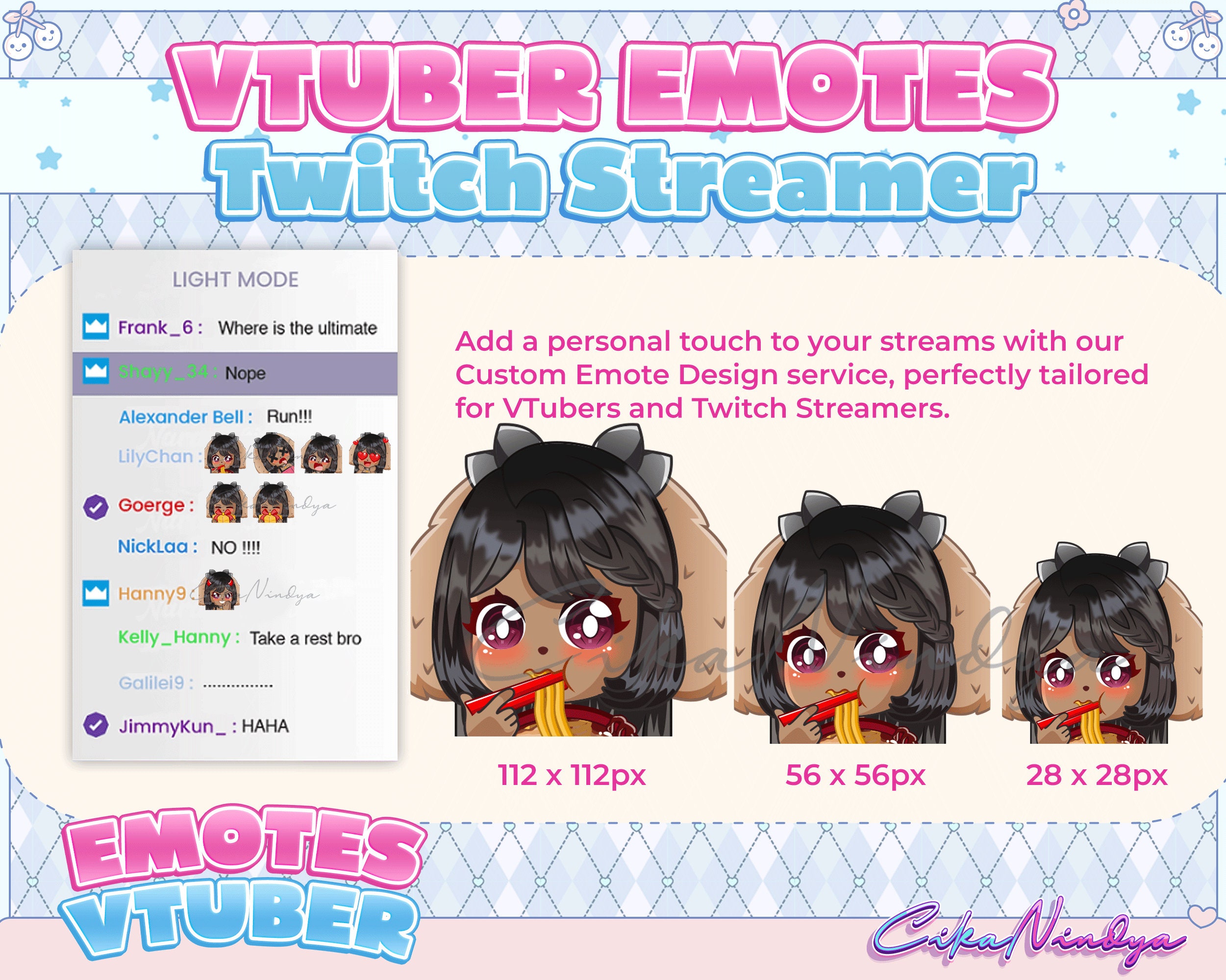 Streamer's Choice Vtuber Emote Girl Furry for Twitch - Etsy