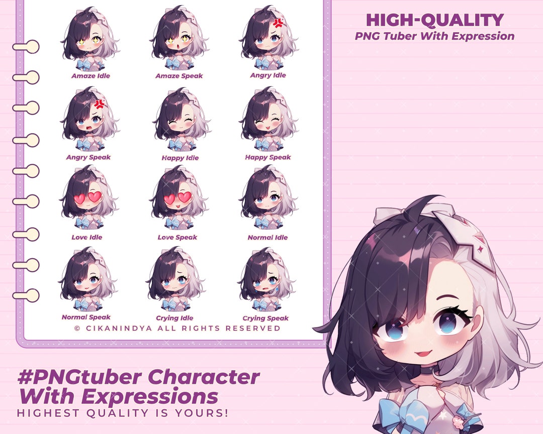 PNG Tuber | Chibi Character PNG Tuber for Dynamic Content Creators ...