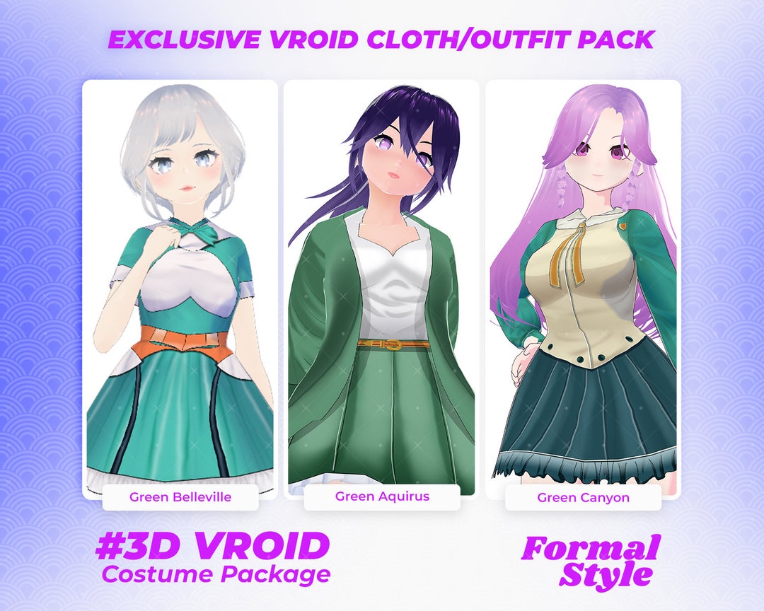 Formal Girl Outfits for Vtuber Events - Vroid Clothing Pack, Virtual ...