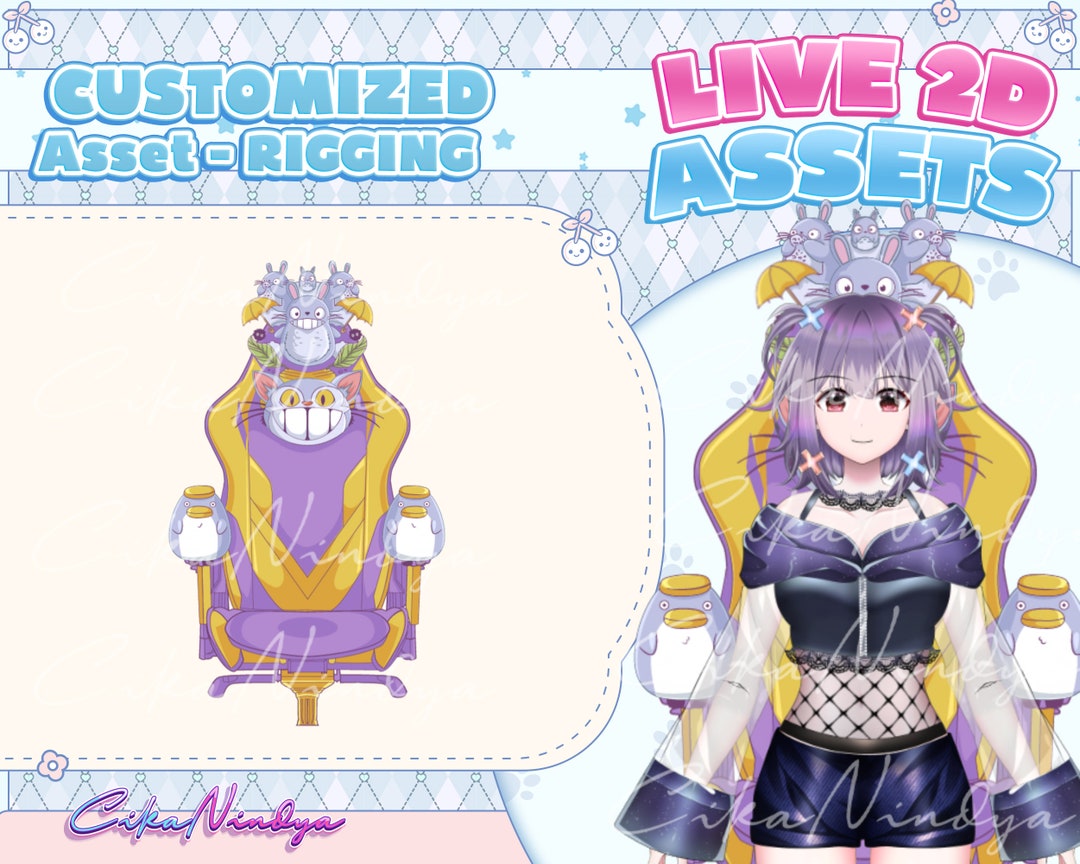 Vtuber Cat Chair Asset: Live2d Stream Overlay (PNG) - Etsy