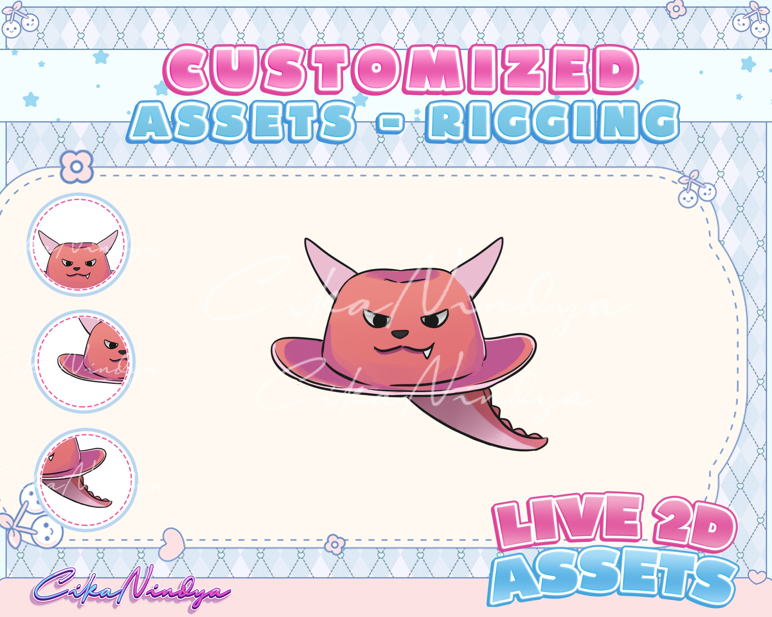 Live2d Vtuber Hat Asset: Custom Character Design (PNG Sequence) - Etsy