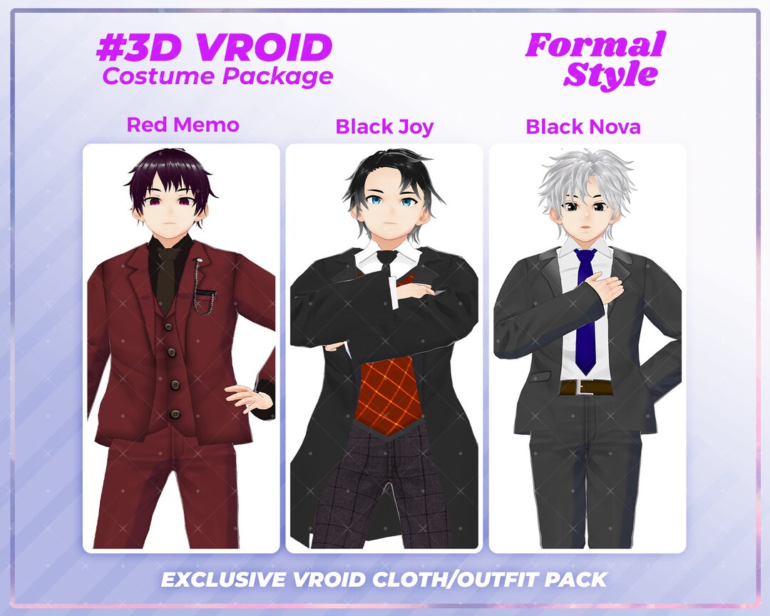 Dress to Impress With Vroid Formal Attire Trio - Vroid Clothing Pack ...