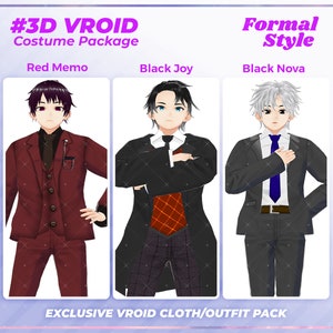 Dress to Impress With Vroid Formal Attire Trio - Vroid Clothing Pack ...
