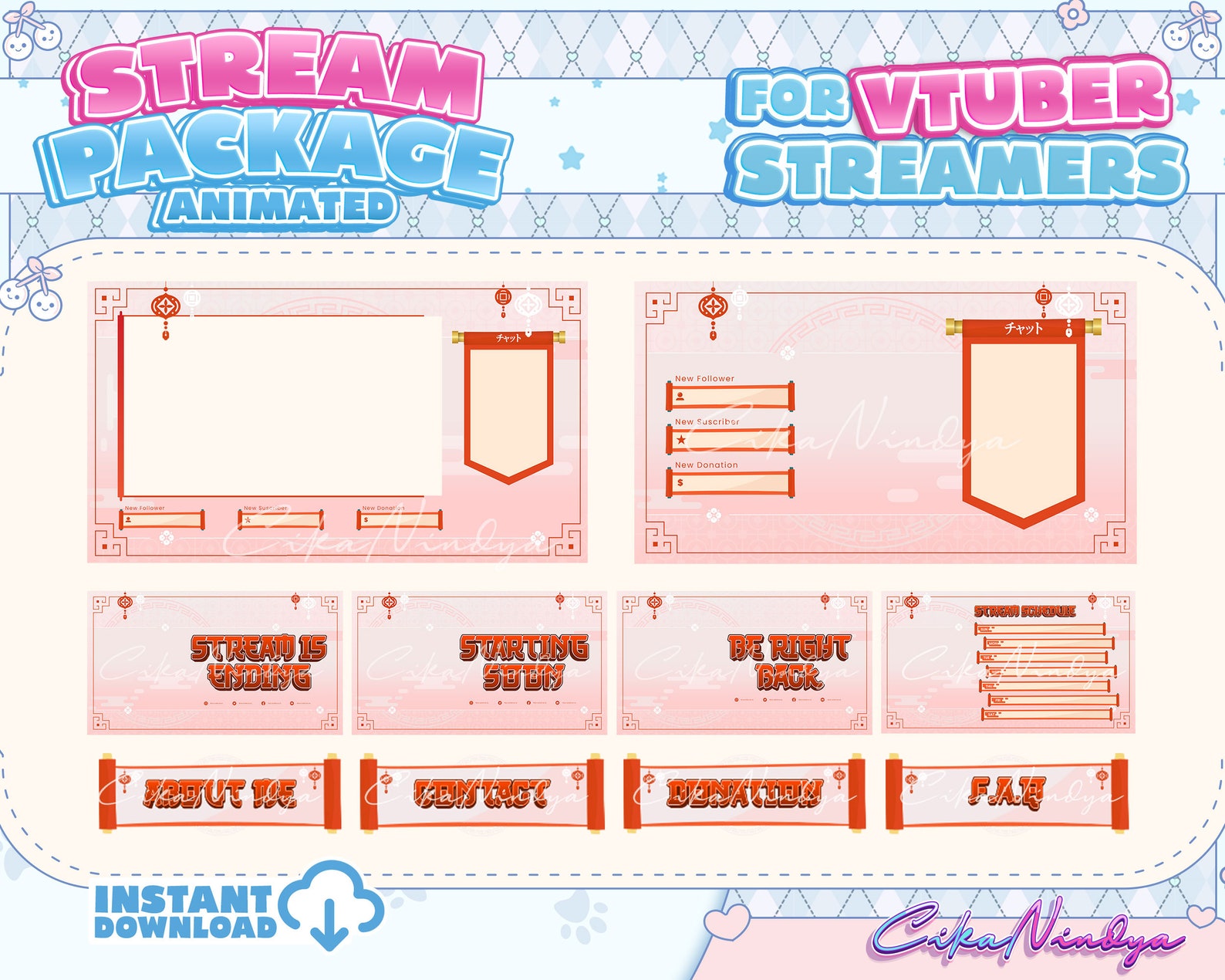 Vtuber Overlay Vtuber Twitch Overlays Stream Overlay - Etsy