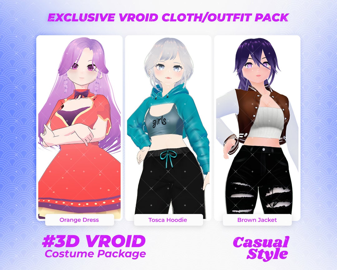 Pretty Streamer Casual Attire Pack - Vroid Clothing Pack, Casual ...