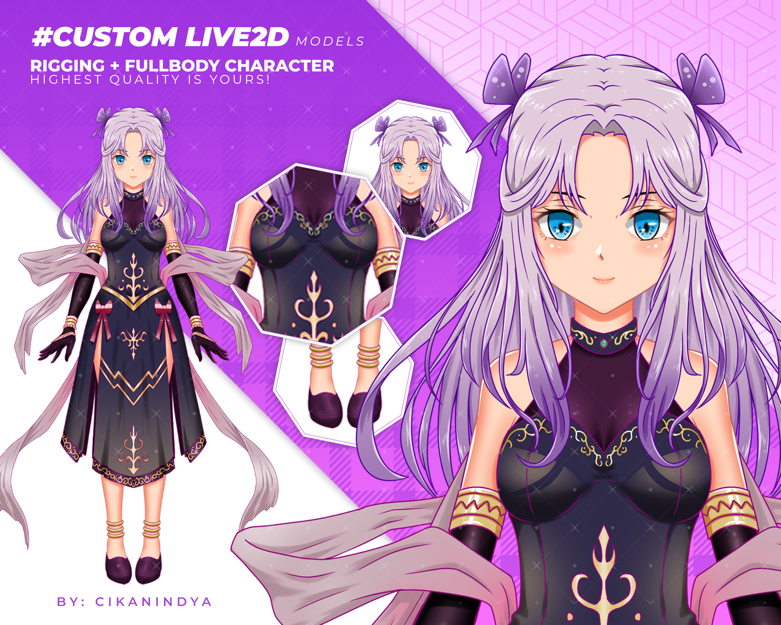 Custom Anime-style Live2d Model Creation for Vtubers FULL BODY - Etsy