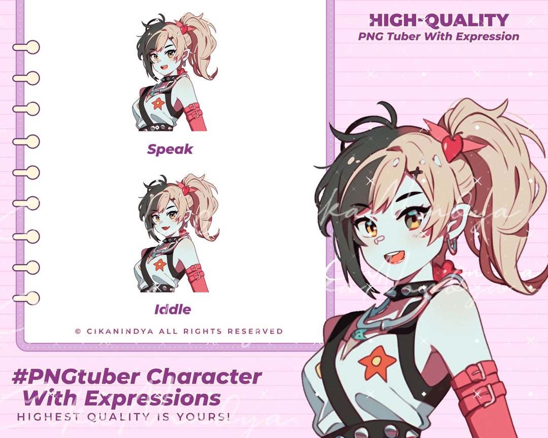 Engaging PNG Tuber Avatar: Interactive Streamer Character - Etsy