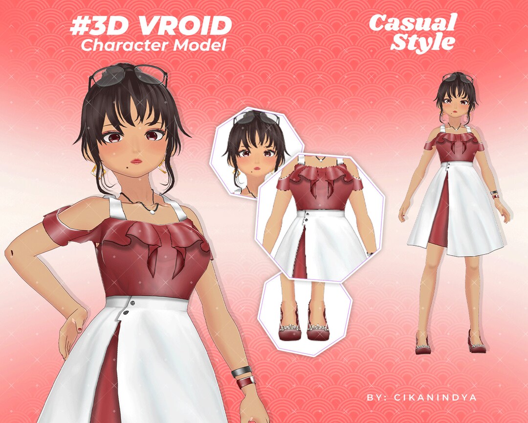 Personnage Vroid 3D, modèle Vtuber, modèle 3D Lifestyle Vlog Virtuoso 3D Vroid Model Alesya avec ...