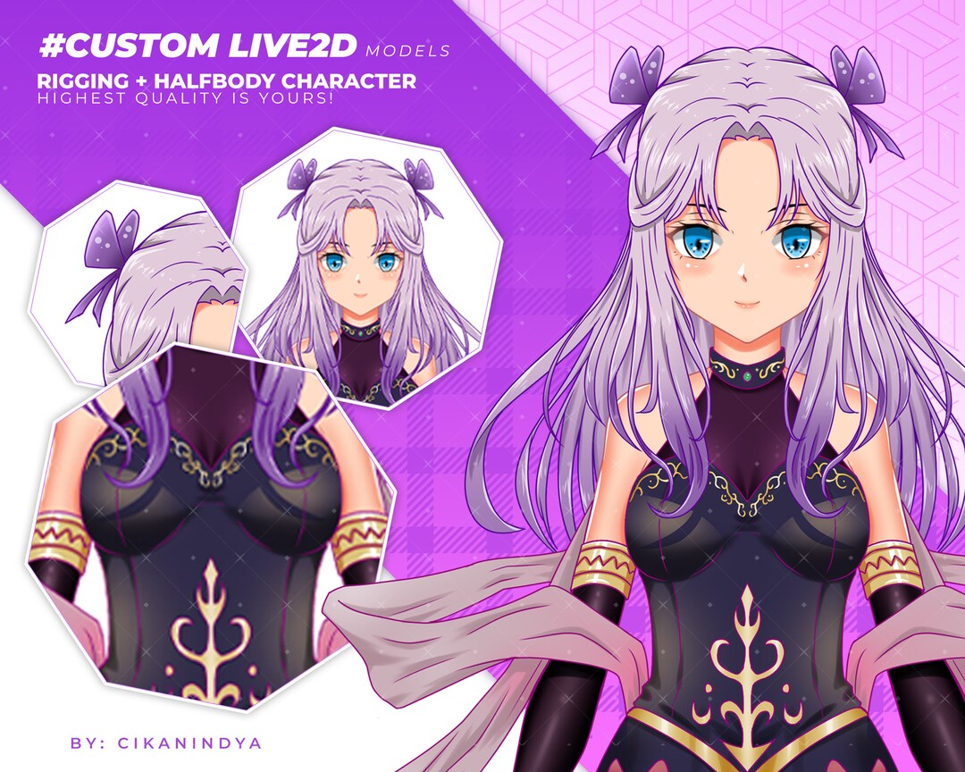 Obtenha seu modelo Vtuber Live2D HALF BODY exclusivo e personalizado ...