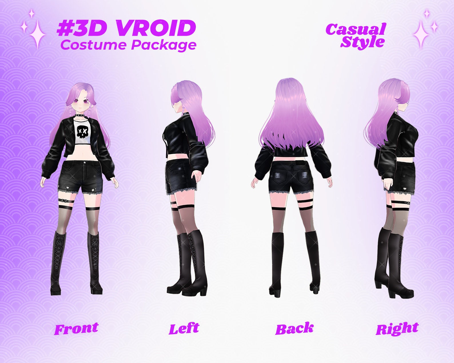 Vroid Outfit Pack: 3-in-1 Casual Avatar Wear (.vroidcustomitem) - Etsy