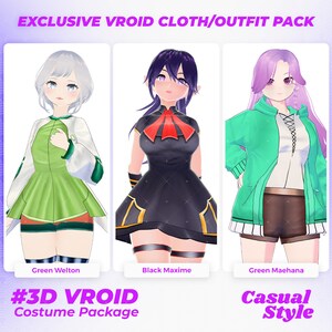 Casual Modern Perfect Looks for Vroid Girl Stream - Vroid Clothing Pack ...