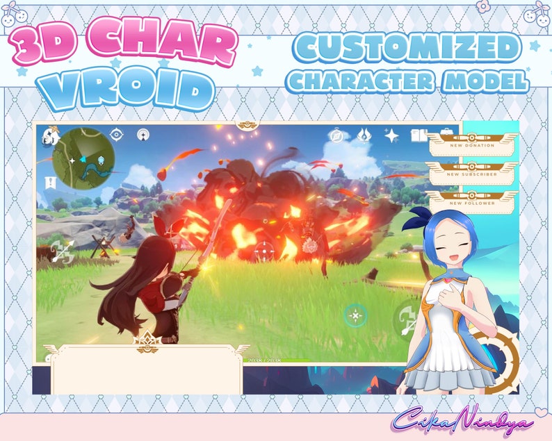 3D Vroid Character 3d Model Commission Vroid 3D Modelin - Etsy